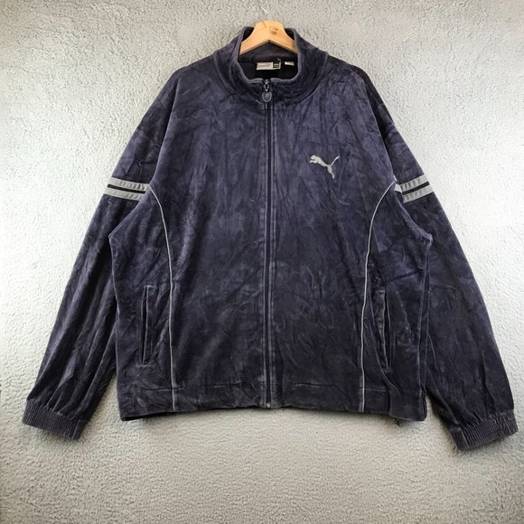 Puma | Jackets & Coats | Vintage Puma Track Jacket Zip Up Velvet Full ...